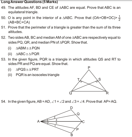 Worksheet 4 Class Ix Triangle - Unique Study Point